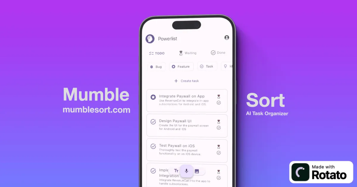 Mumble Sort App - Organize Your Thoughts — Mumble Sort